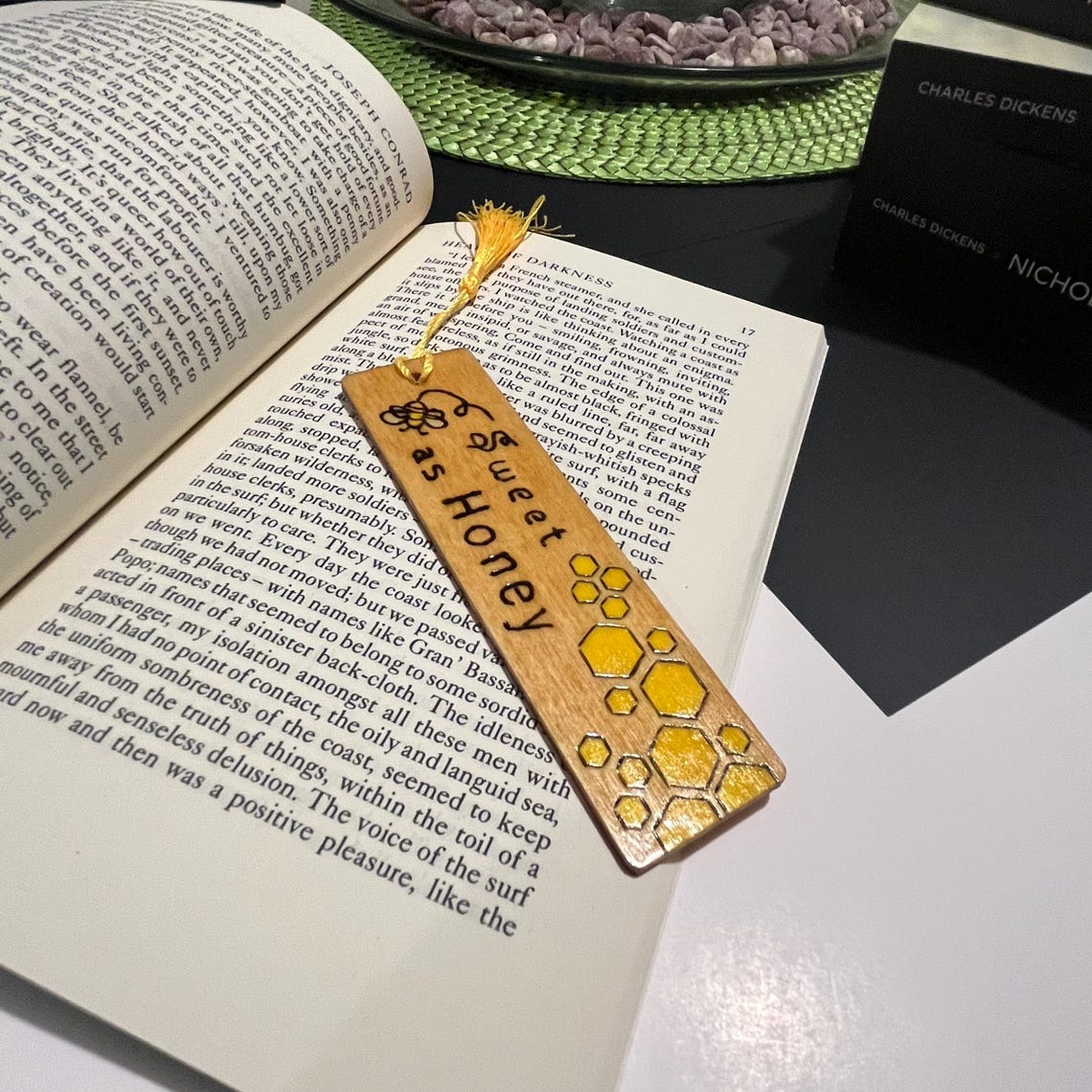 Sweet as Honey Bookmark - Wood Burned - Book Lover - Page Marker ...