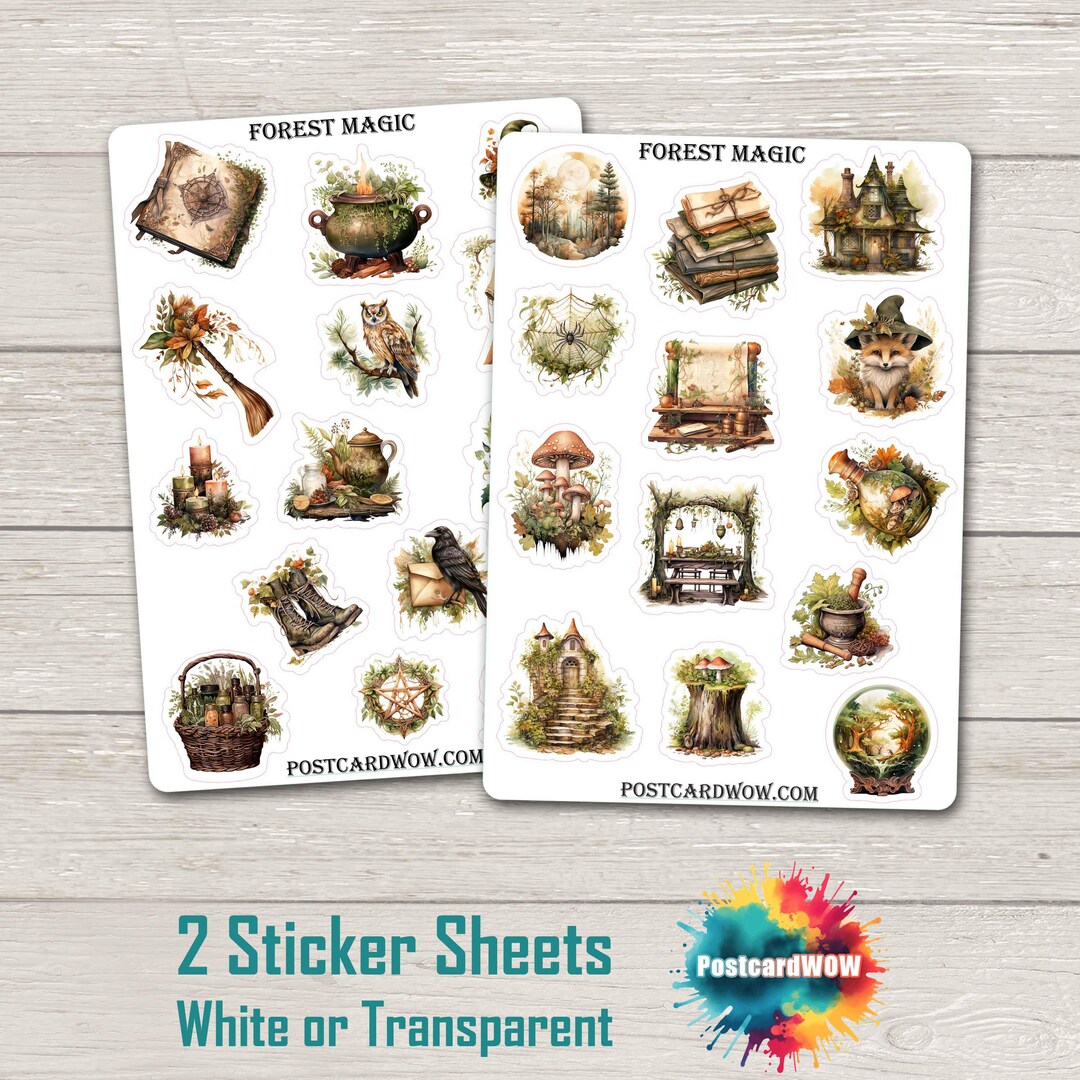 Forest Magic - Sticker Set - Happy Mail - Junk Journal - Scrap Book ...