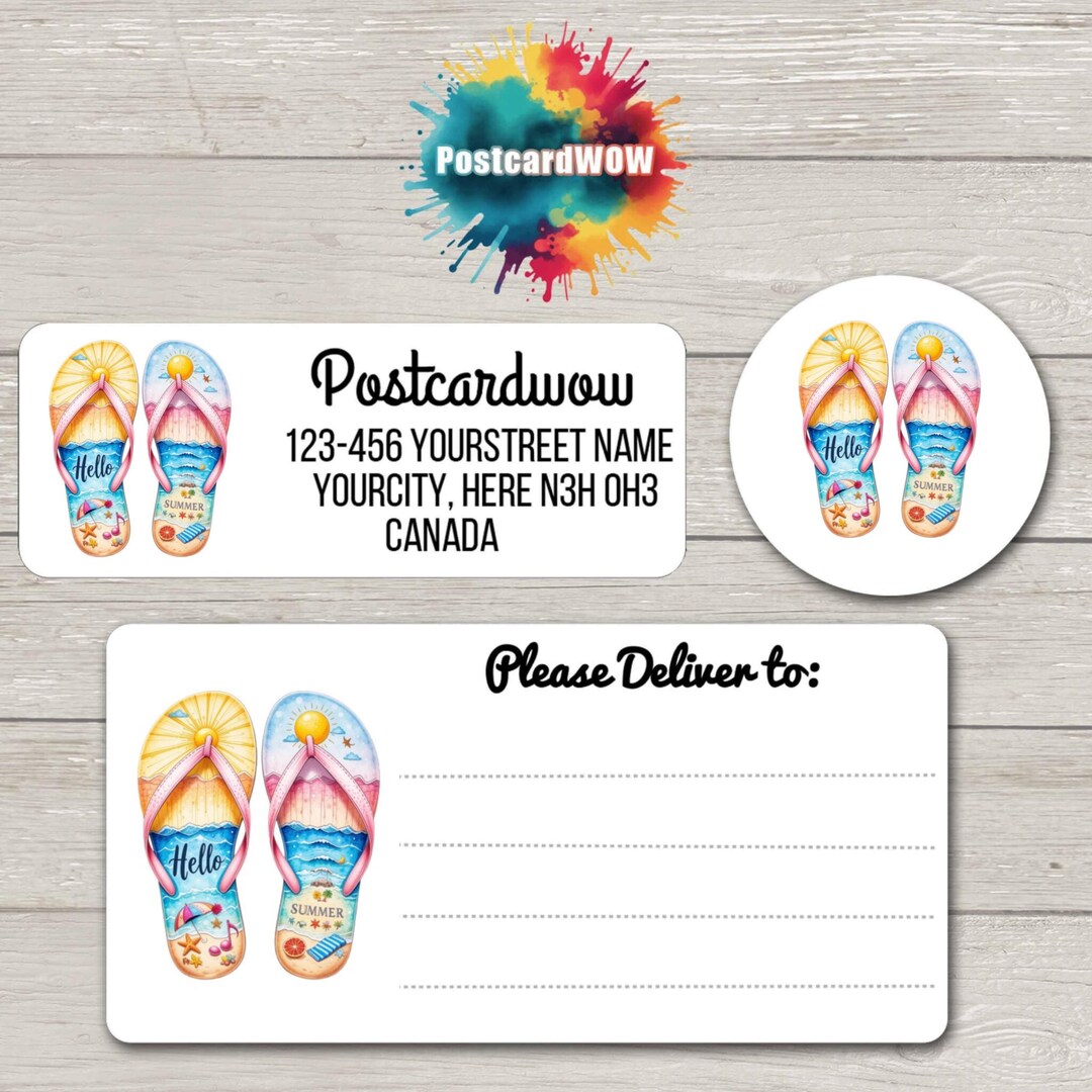 Hello Summer Return Address Labels: Weatherproof Stickers - Etsy