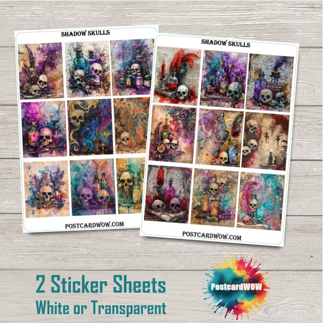 Shadow Skulls - Full Box Sticker Set - Happy Mail - Junk Journal ...