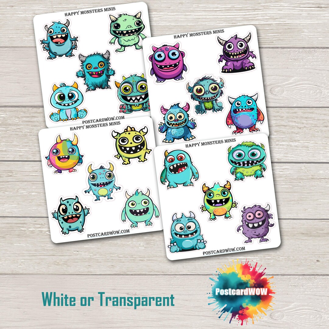 Happy Monsters Mini's - Sticker Set - Etsy