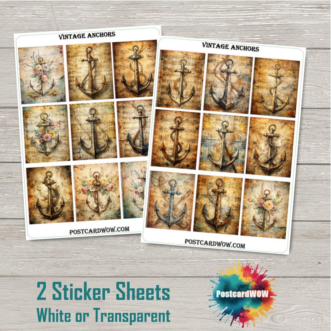 Vintage Anchors - Box Sticker Set - Planner Stickers - Journals ...