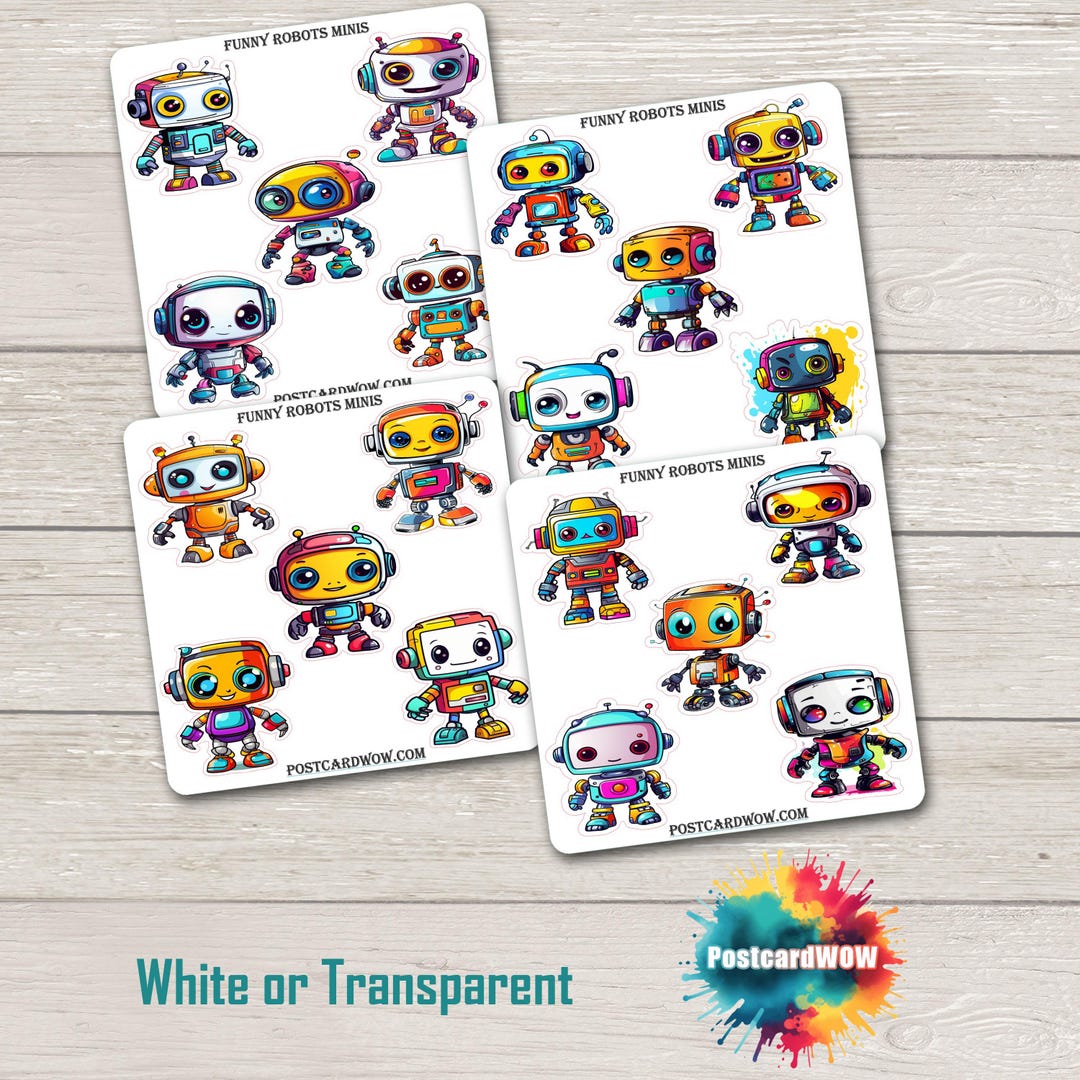Happy Robots Mini's - Sticker Set - Etsy