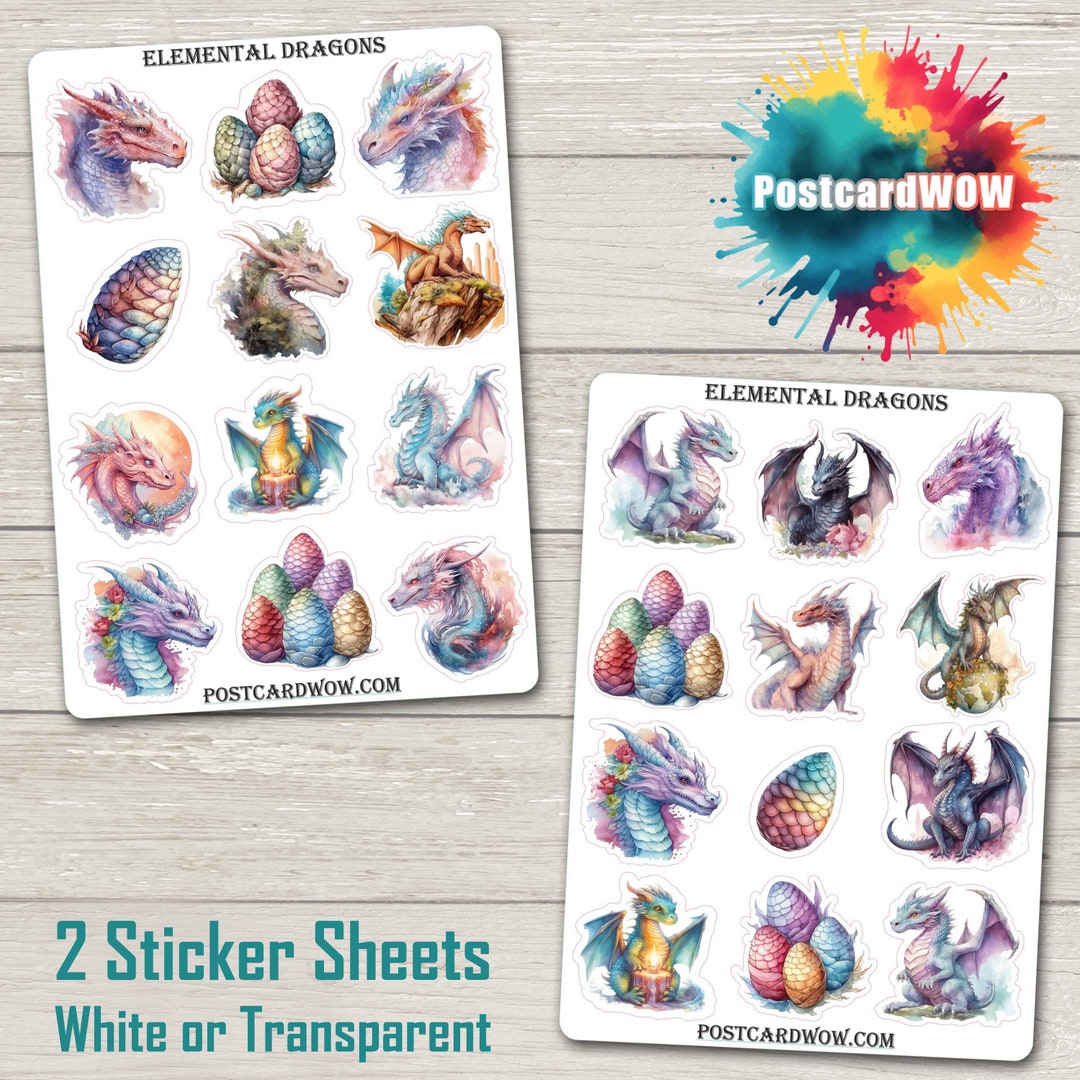 Elemental Dragons Sticker Set - Etsy