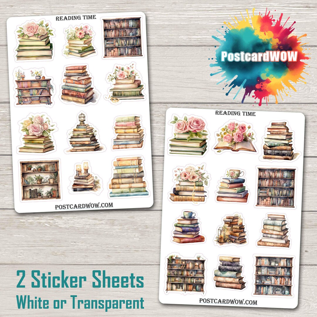 Reading Time - Sticker Set - Happy Mail - Junk Journal - Scrap Book ...