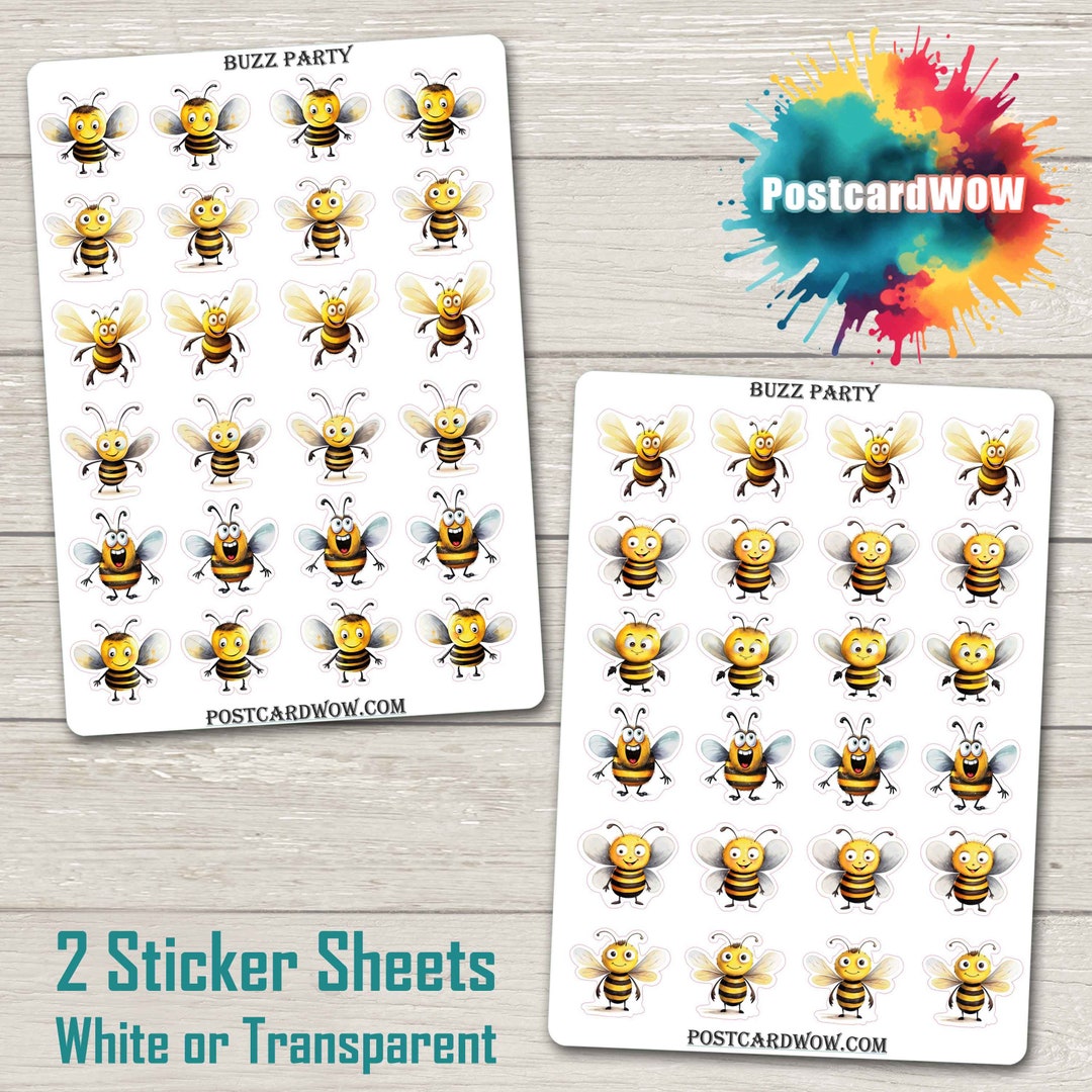 Buzz Party - Sticker Set - Happy Mail - Junk Journal - Scrap Book ...