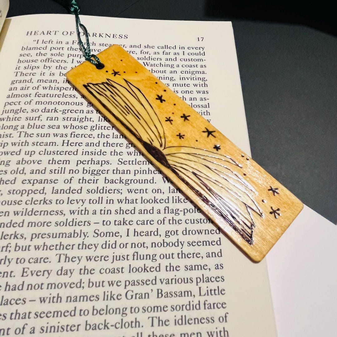 Big Book Bookmark - Wood Burned - Etsy