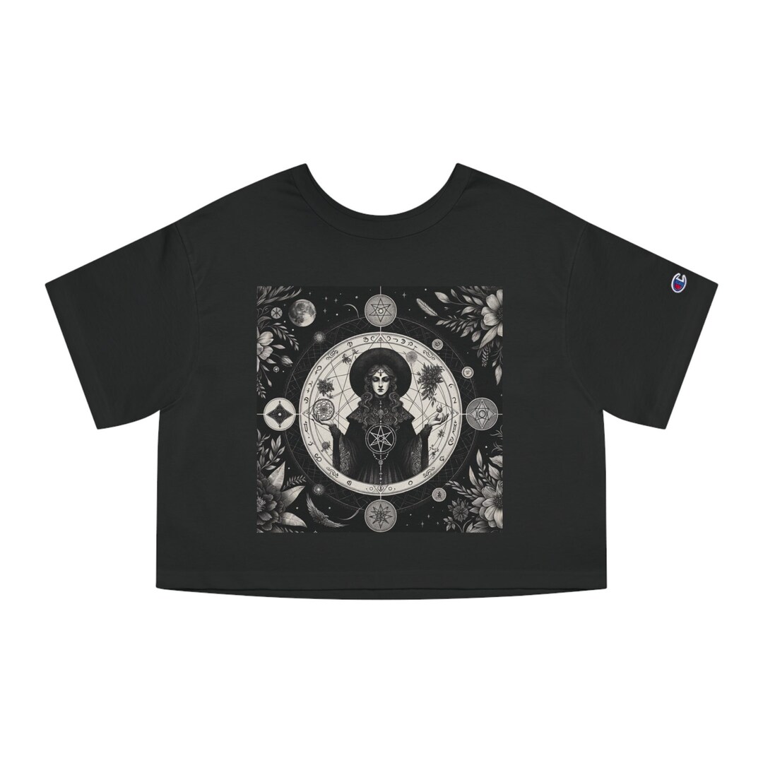 Witch Crop Top: Gothic Occult Tee, Pagan Art - Etsy