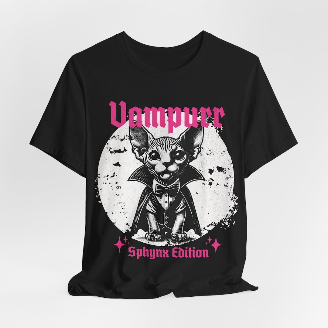 Vampire Sphynx Cat T-shirt: Goth Hairless Kitty Tee - Etsy