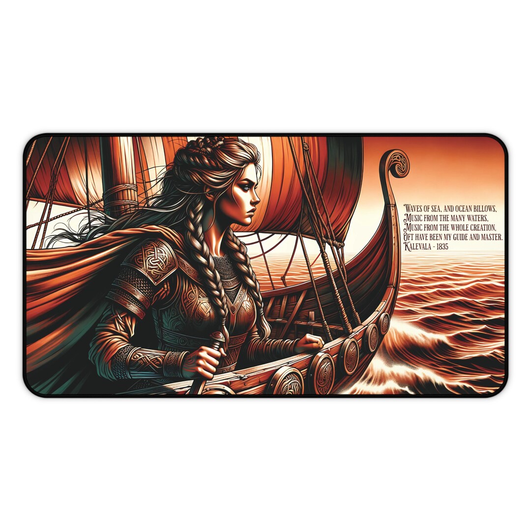 Viking Goddess Desk Mat Kalevala Runes Valkyrie Spirit Pagan Norse ...