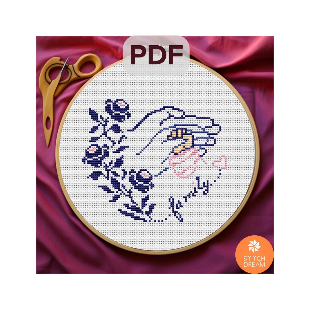 Pattern Baby Girl Sampler With Little Roses Blue Family Sampler With ...