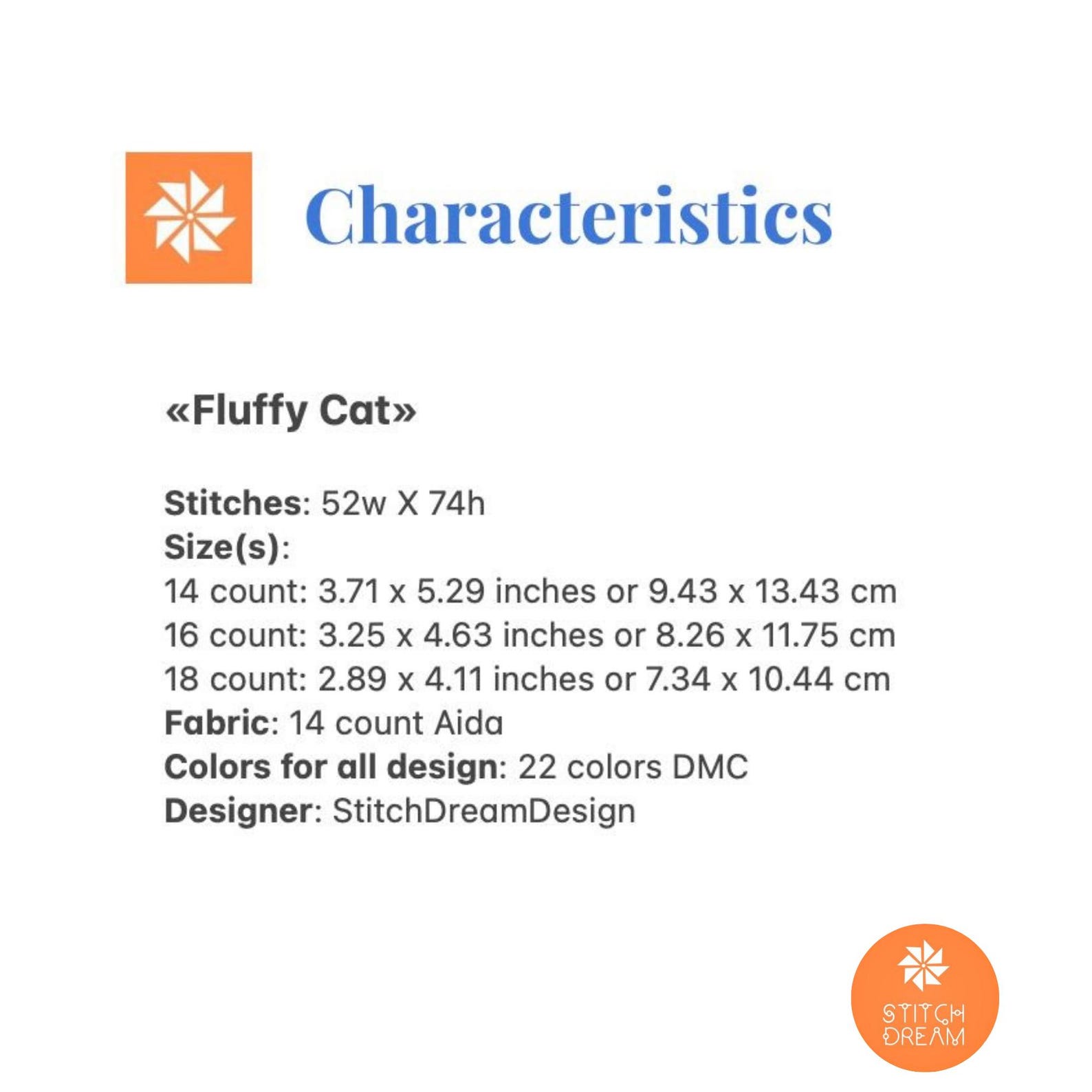 Pattern Christmas Fluffy Cat Cross Stitch Cute Kitten X-stitch Counted ...