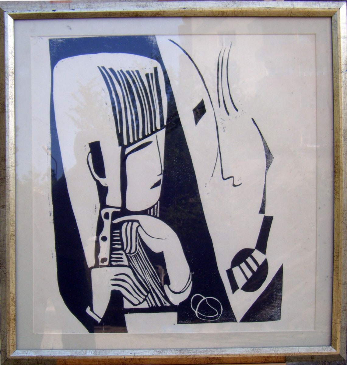 The Girl by the Mirror 1960 / Mid-century Vintage Linocut / 50cm X 70cm ...