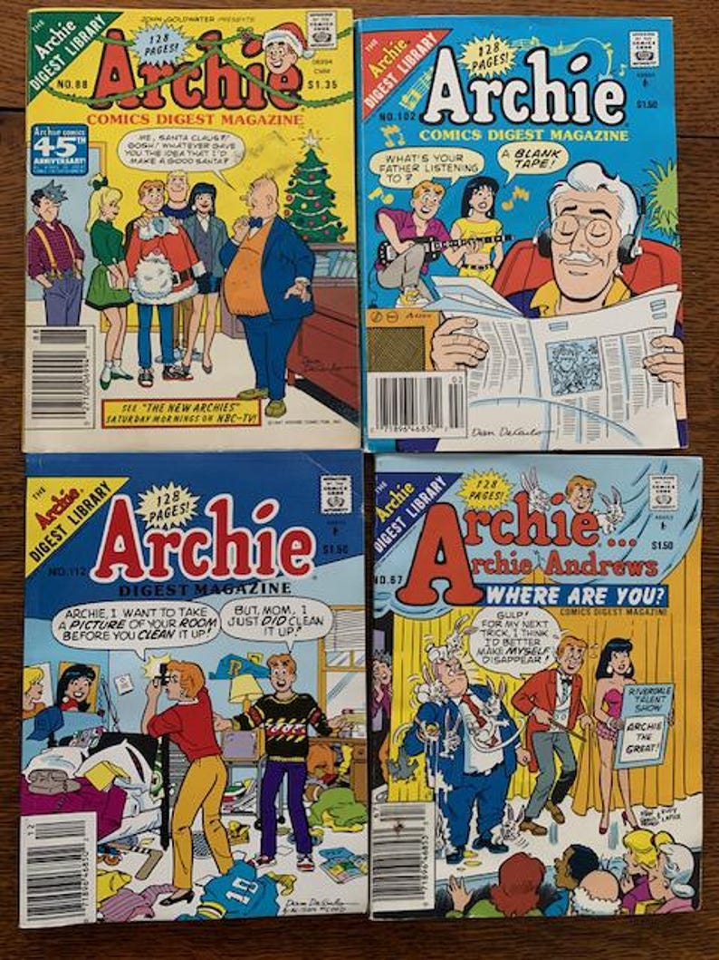 Four Archie Comic Digests Magazines - Etsy