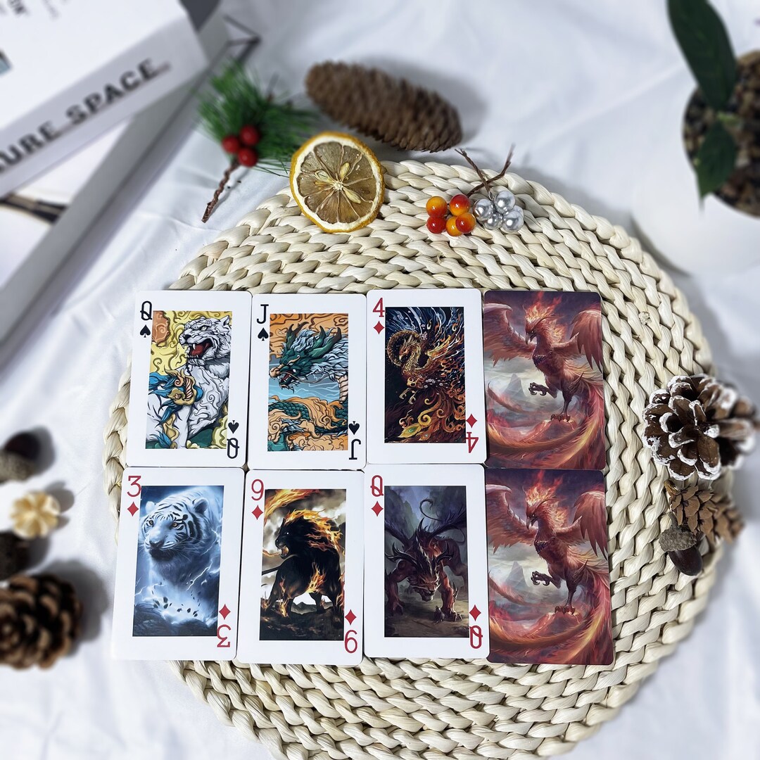 Ancient Ferocious Monsters&mythical Beast Phoenix Dragon Playing Card ...