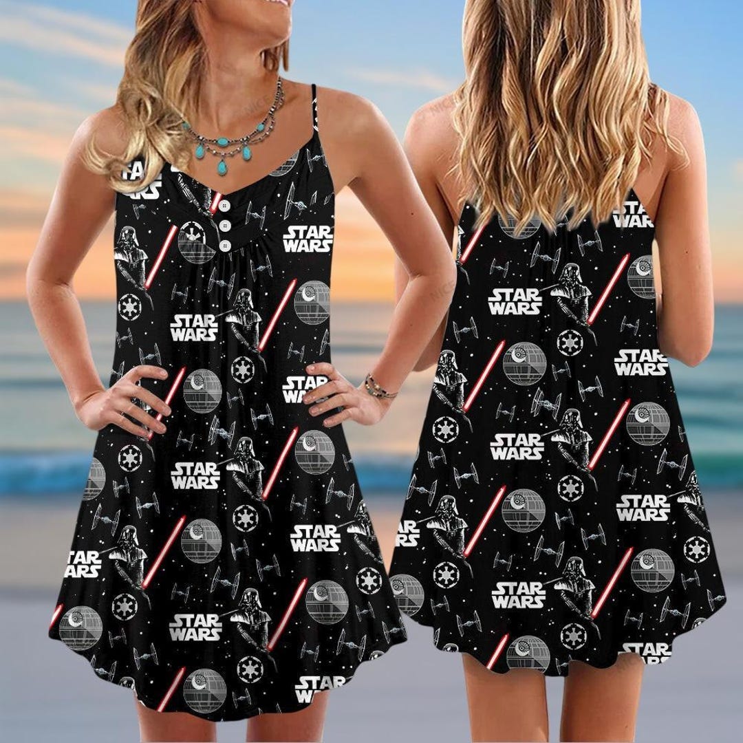 Star Wars Summer Dress, Darth Vader Spaghetti Straps Dress, Disney Trip ...