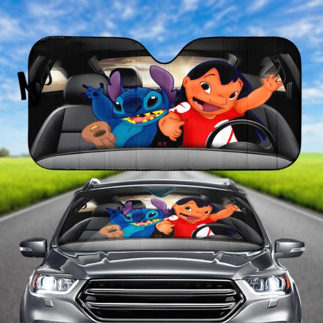 Lilo and Stitch Car Sun Shade, Disney Trip Auto Sun Shade, Cute Stitch ...