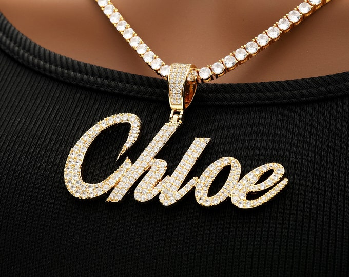 Custom Name Pendant Necklace, Custom Any Letters Name Words, Cursive ... Custom Name Pendant Necklace, Custom Any Letters Name Words, Cursive ...