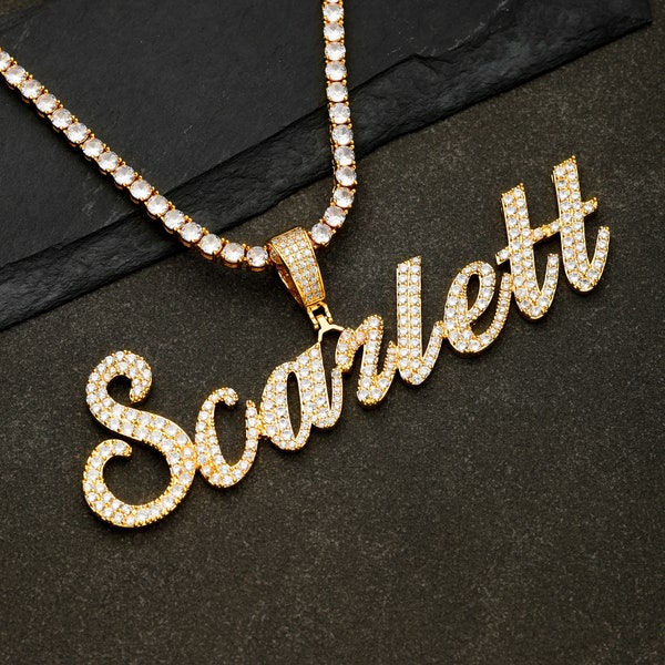 Iced Out Name Necklace - Etsy