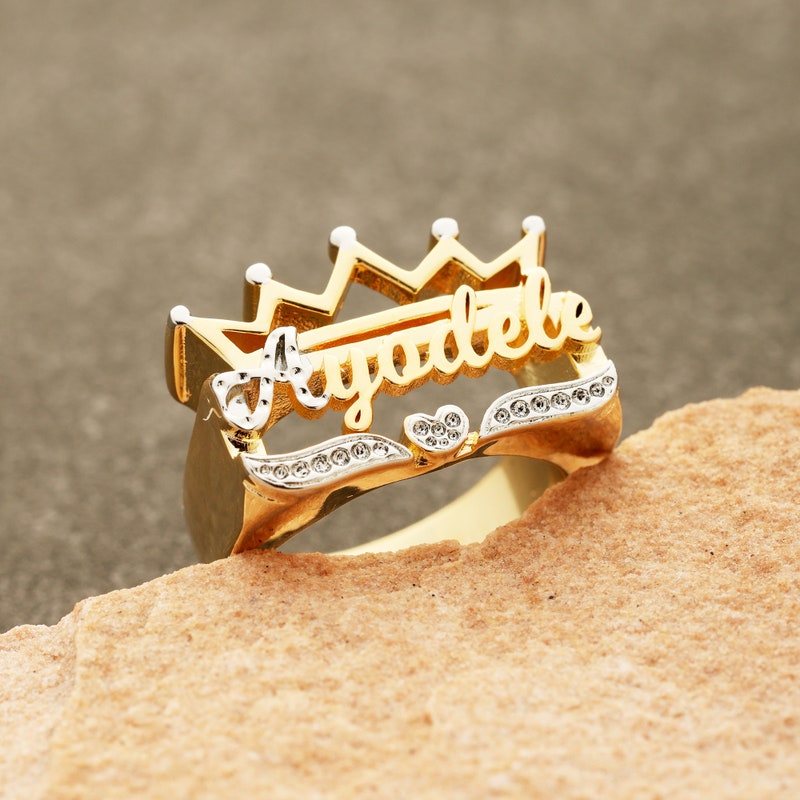 Name Ring Gold - Etsy