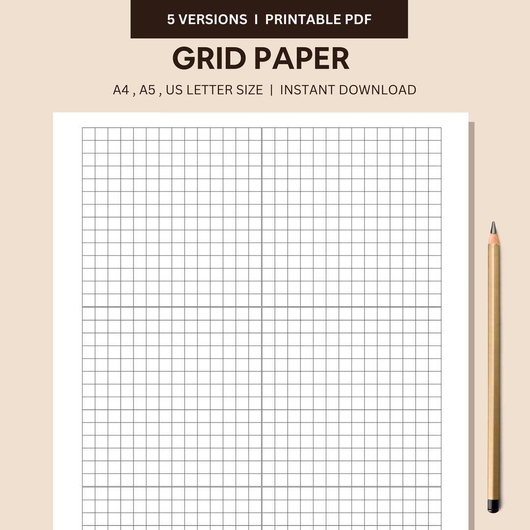 Grid Paper Printable, Squared Paper, Graph Paper, Planner Inserts, A4 ...