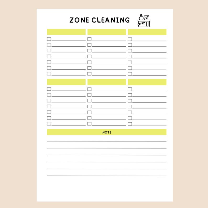 Room by Room Cleaning Checklist Bundle (fillable PDF) - Etsy
