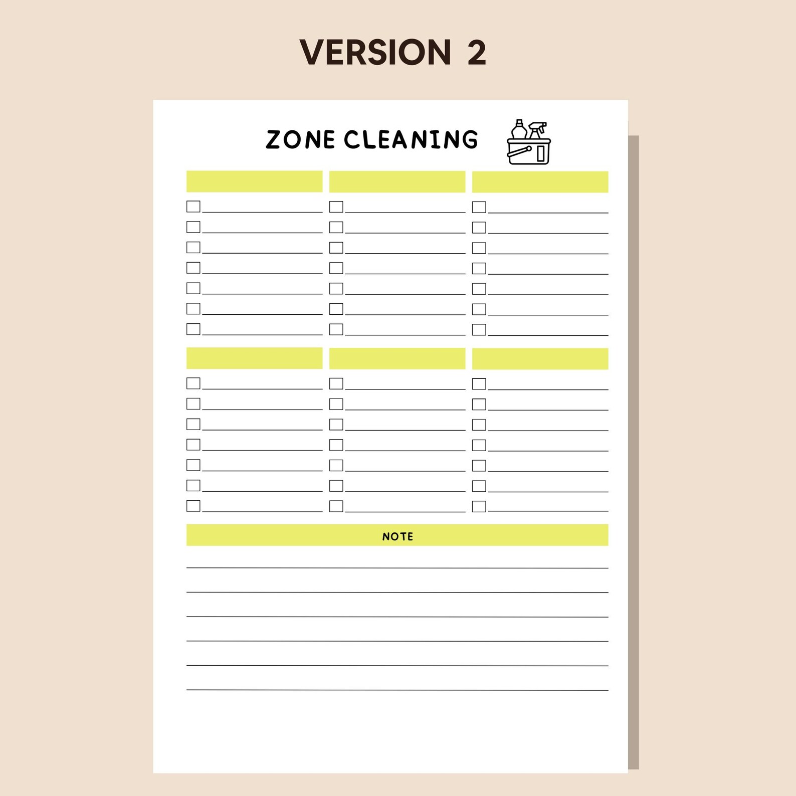 Zone Cleaning Checklist: Fillable PDF, A4 Printable - Etsy