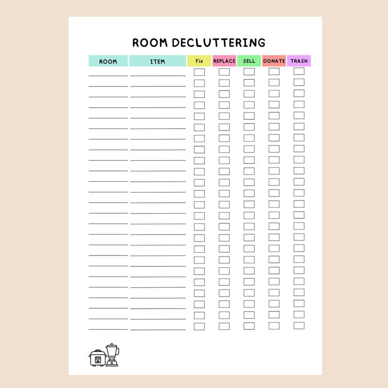 Declutter Checklist Bundle: Printable Fillable Planner (A4, PDF) - Etsy