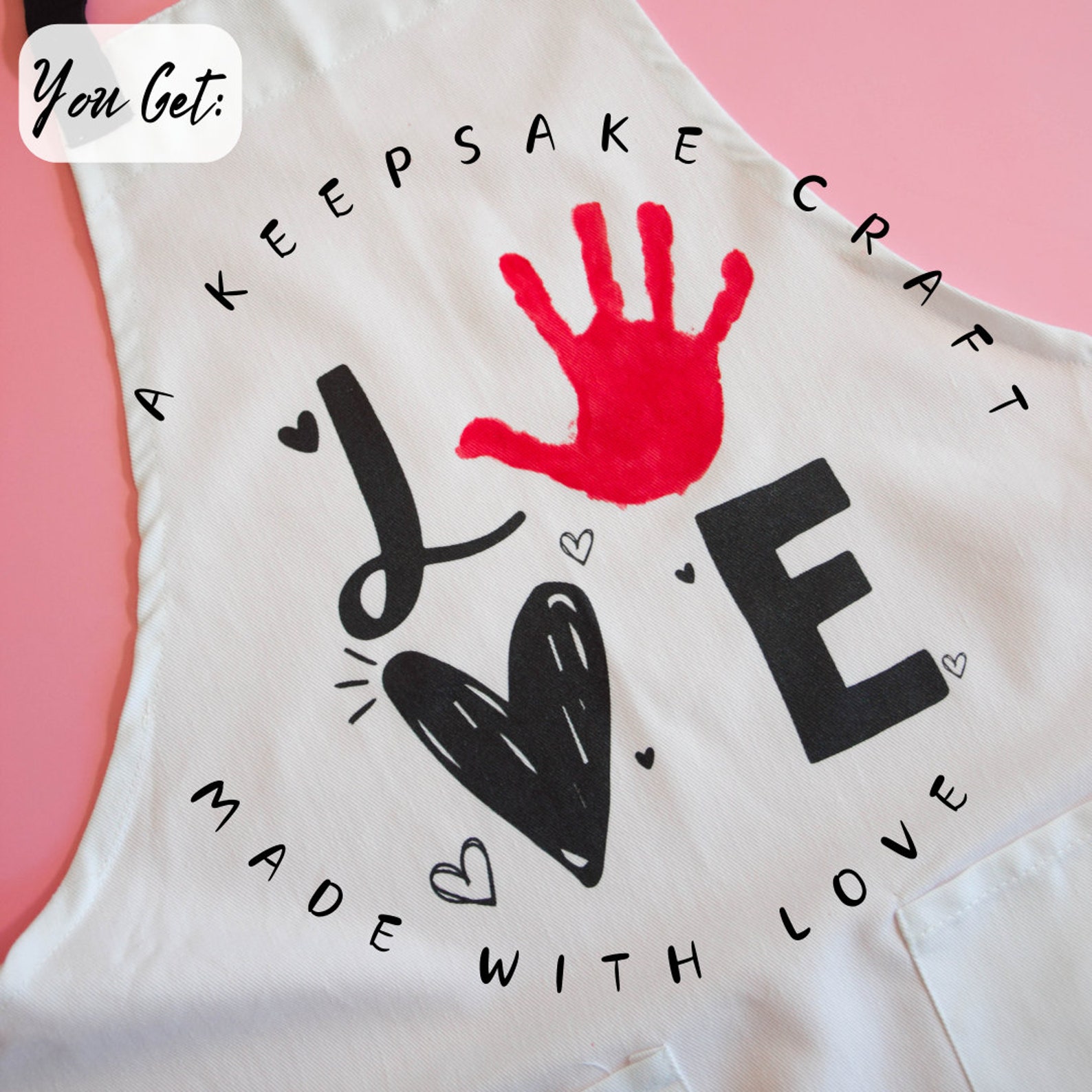 LOVE Handprint Apron Craft Kit With All You Need, DIY Handprint Craft ...