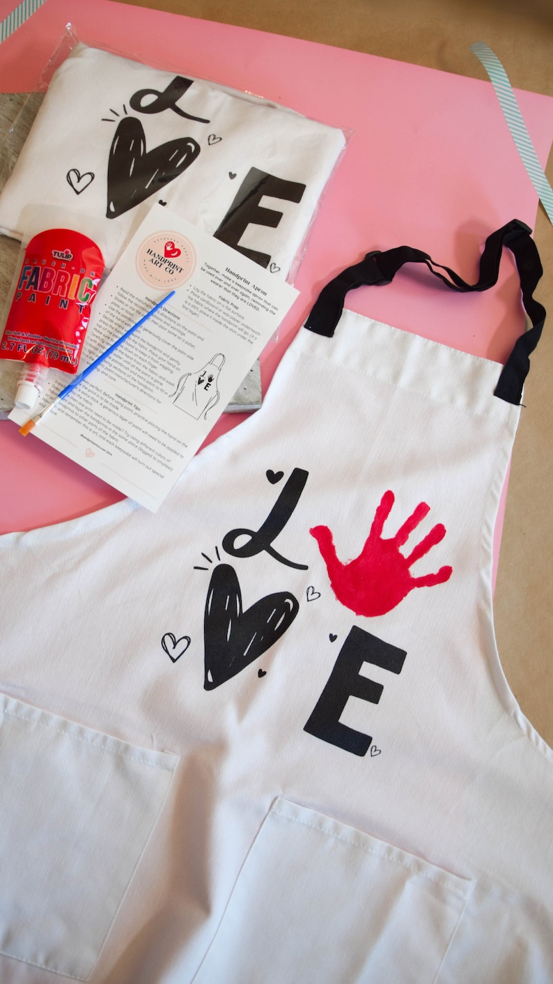 LOVE Handprint Apron Craft Kit With All You Need, DIY Handprint Craft ...