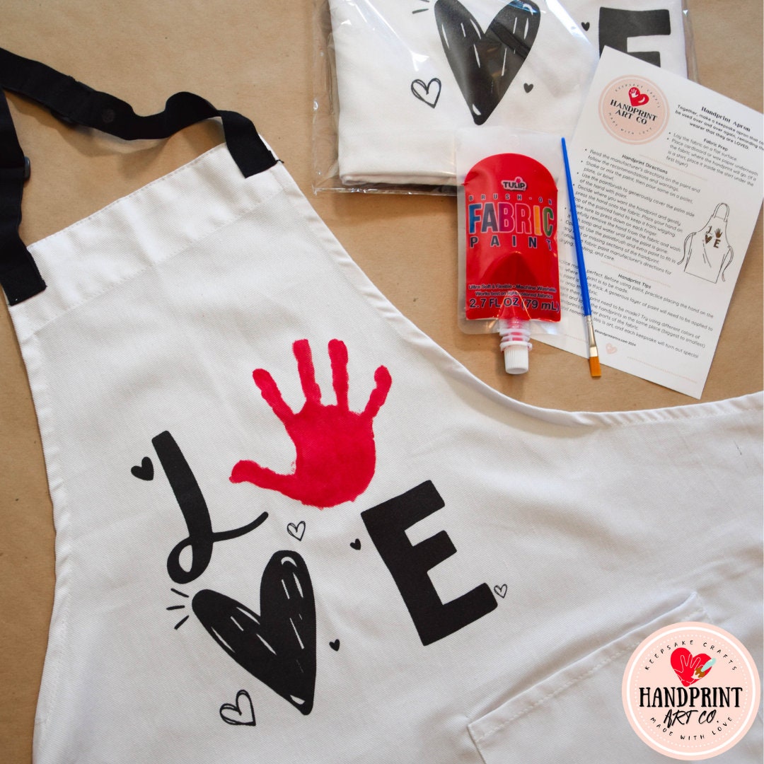 LOVE Handprint Apron Craft Kit With All You Need, DIY Handprint Craft ...
