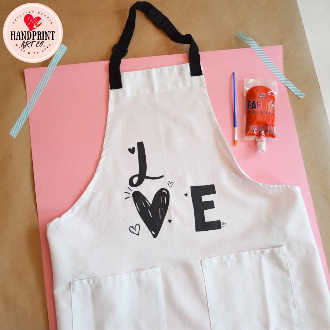 LOVE Handprint Apron Craft Kit With All You Need, DIY Handprint Craft ...