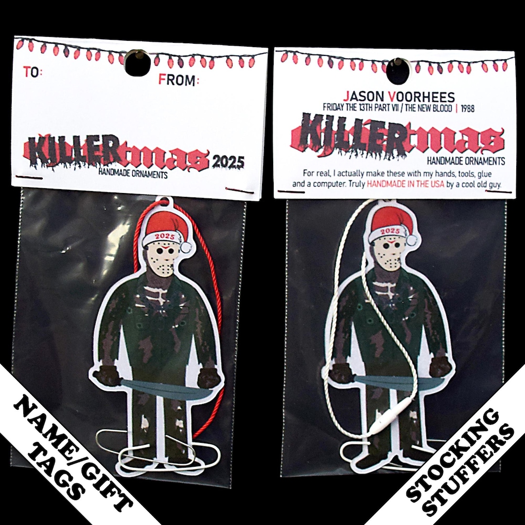 Christmas 2025 Handmade Jason Voorhees Ornament Horror Gift Tag Name ...