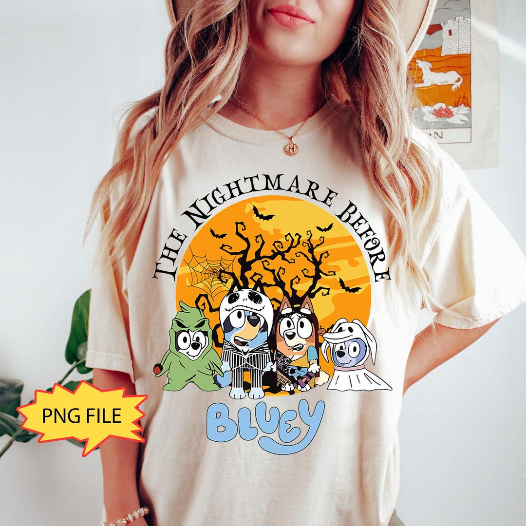 Bluey the Nightmare Before Halloween Png, Bluey Halloween Png, Bluey ...