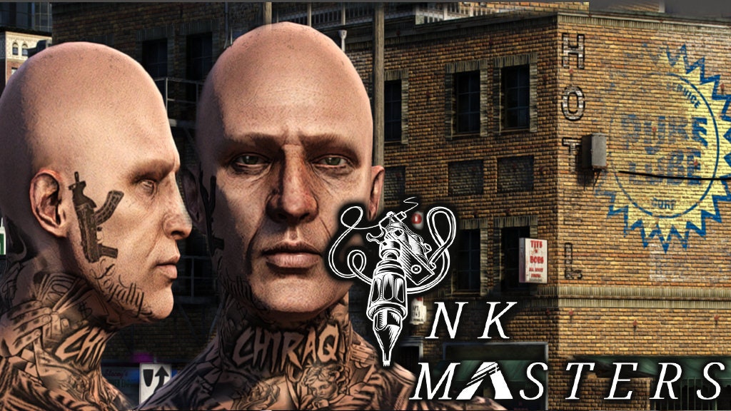 Male And Female Chiraq Chicago Tattoo Face Fivem Gta Skin