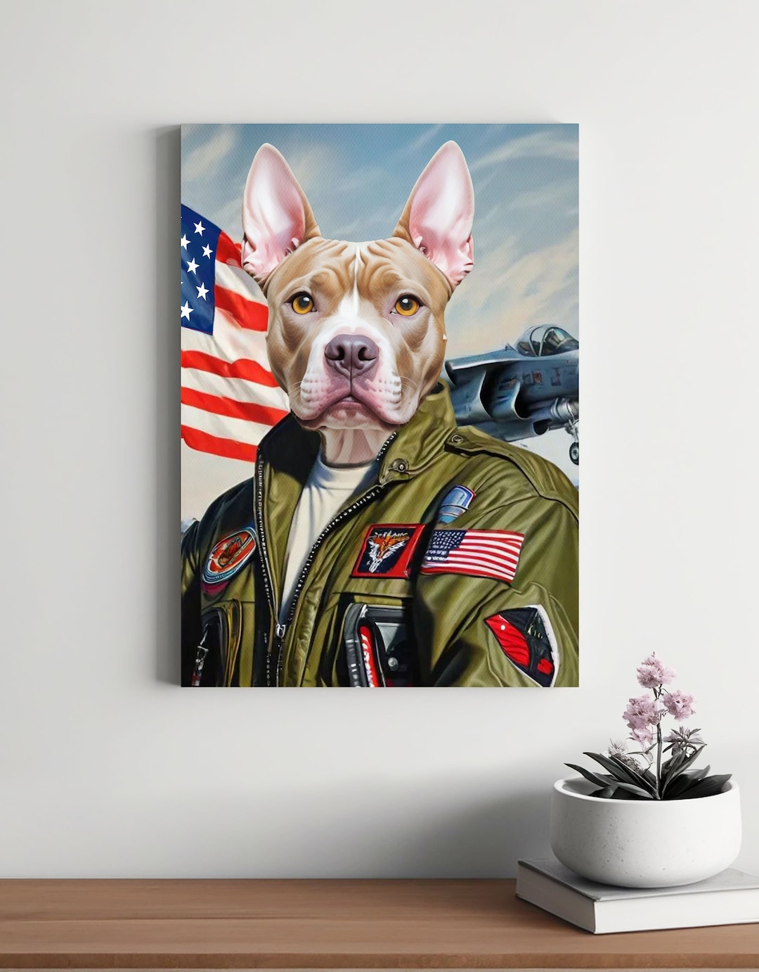 Custom Top Gun Pet Portrait, Pet Portrait Fun Gift, Personalized Dog ...