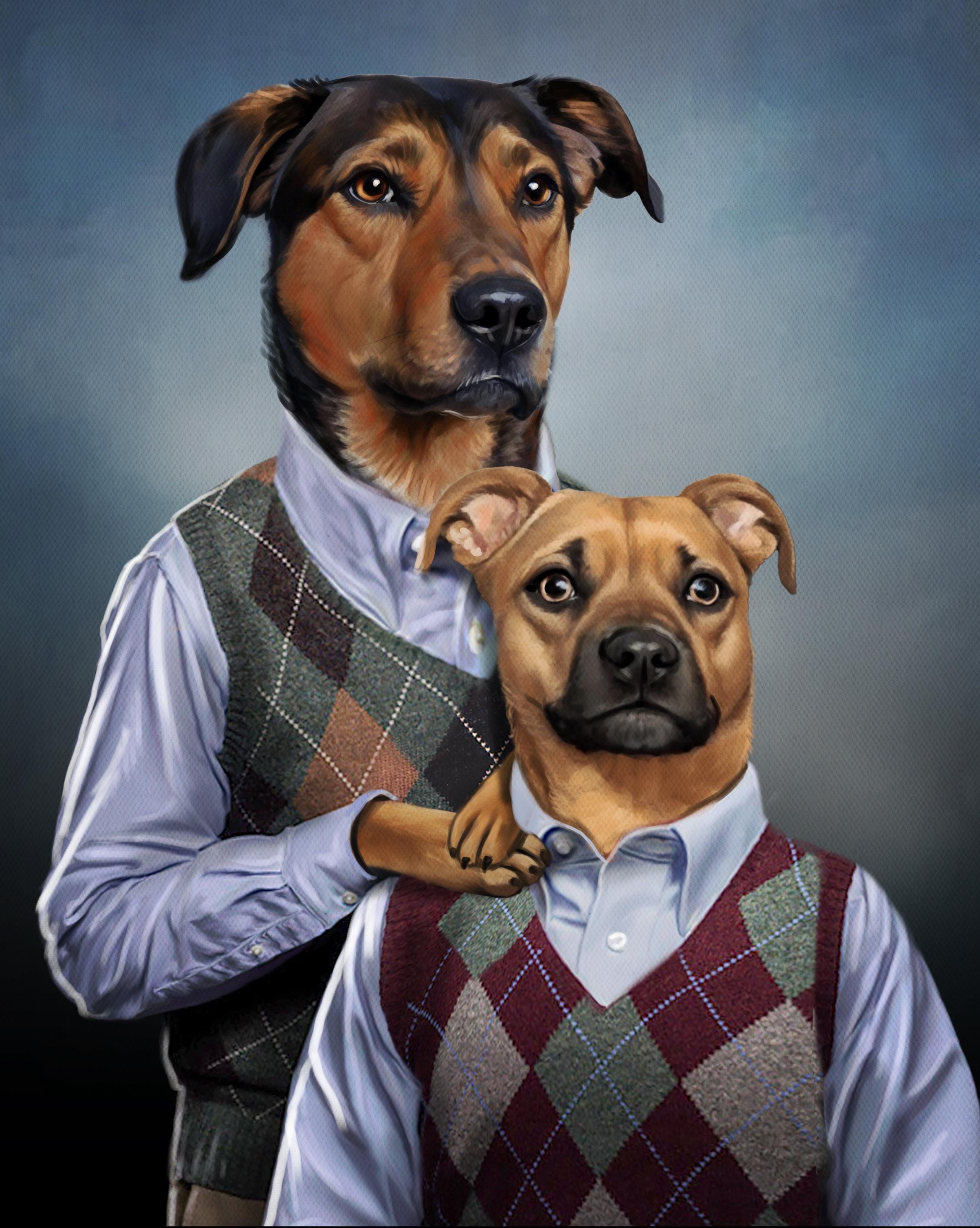 Custom Step Brothers Pet Portrait, Pet Portrait Fun Gift, Personalized ...