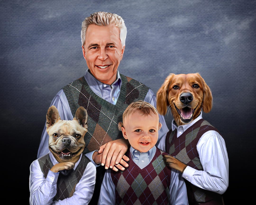 Custom Step Brothers Pet Portrait, Pet Portrait Fun Gift, Personalized ...
