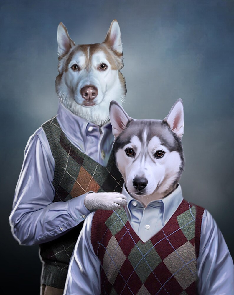 Custom Step Brothers Pet Portrait, Pet Portrait Fun Gift, Personalized ...