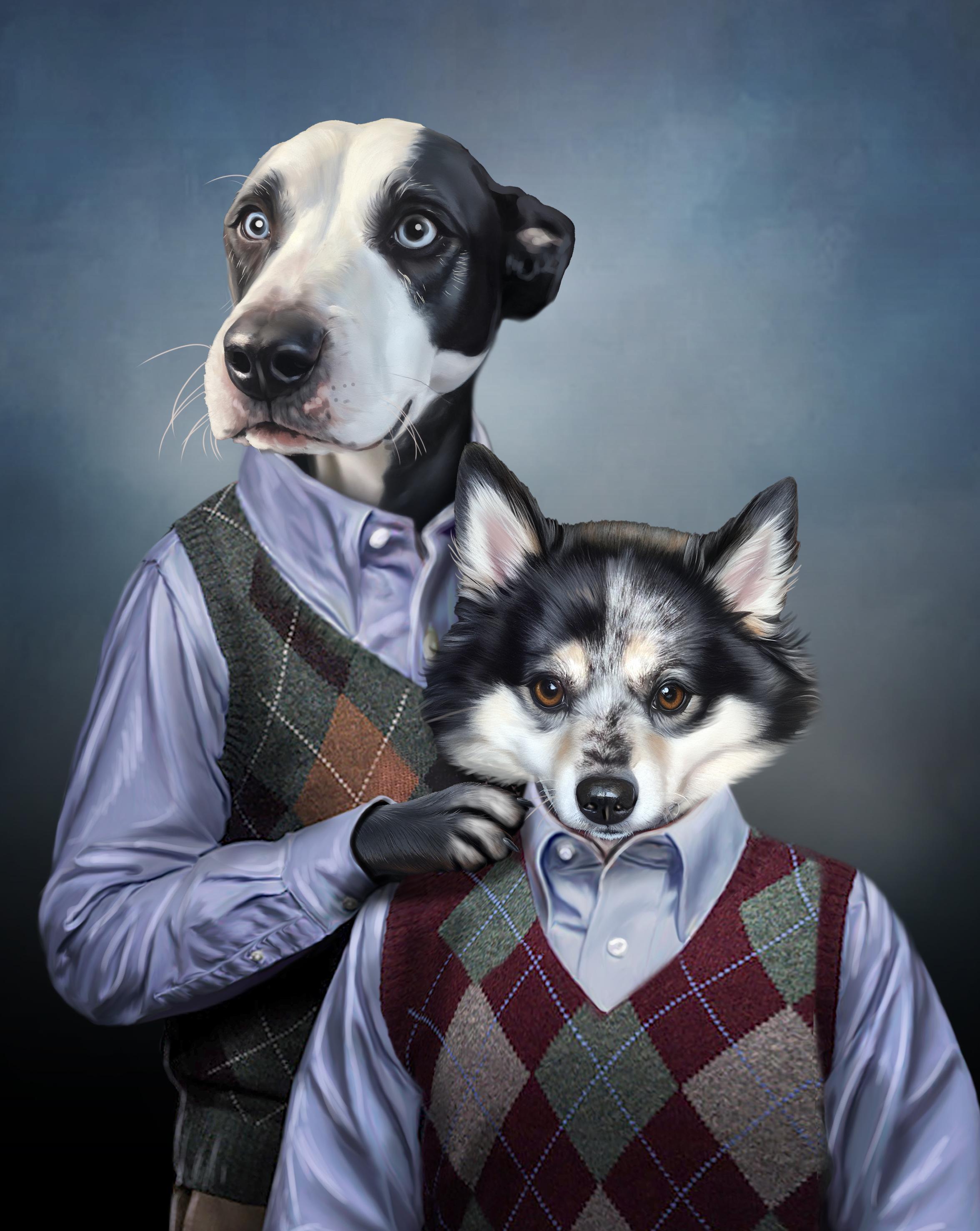 Custom Step Brothers Pet Portrait, Pet Portrait Fun Gift, Personalized ...