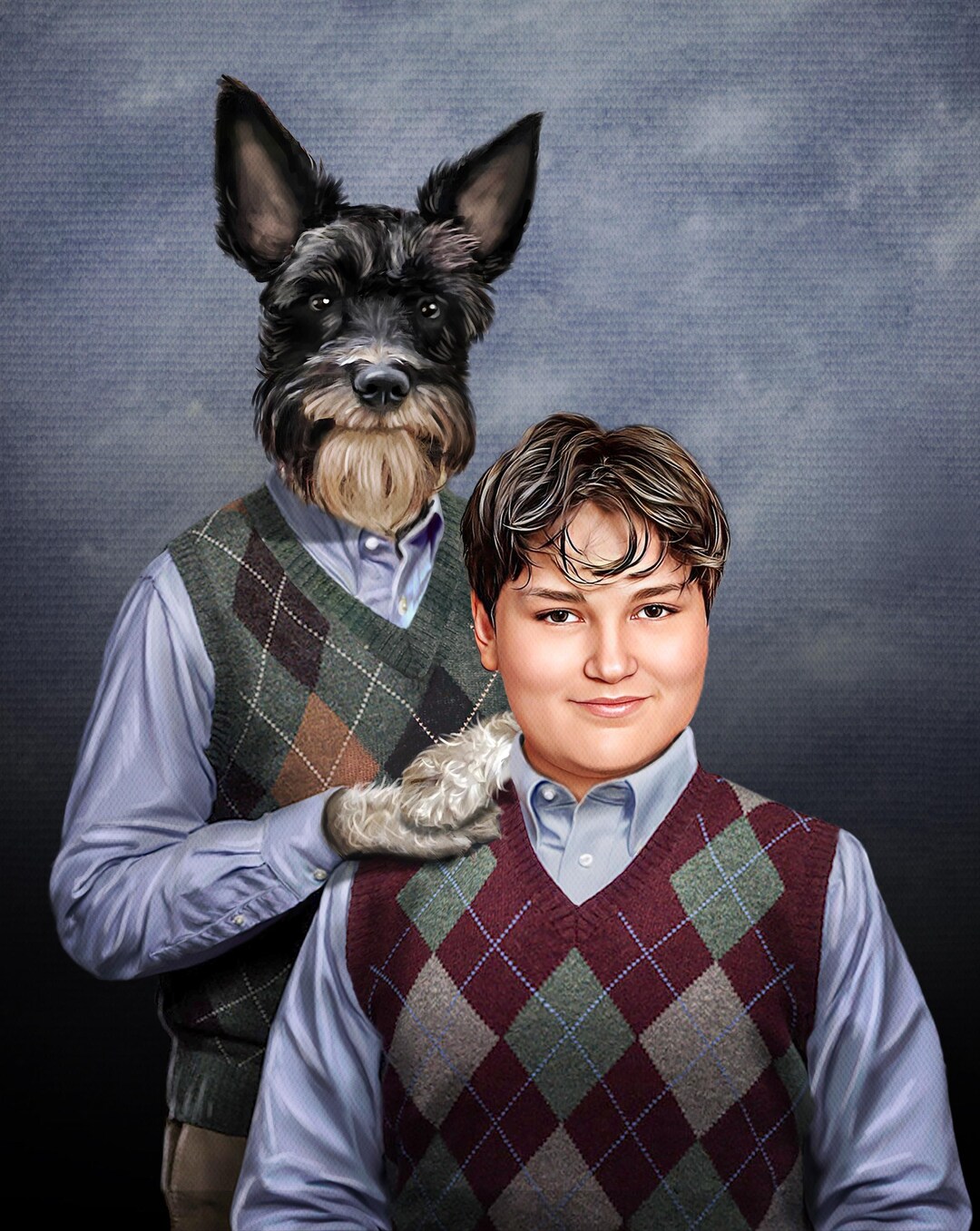 Custom Step Brothers Pet Portrait, Pet Portrait Fun Gift, Personalized ...