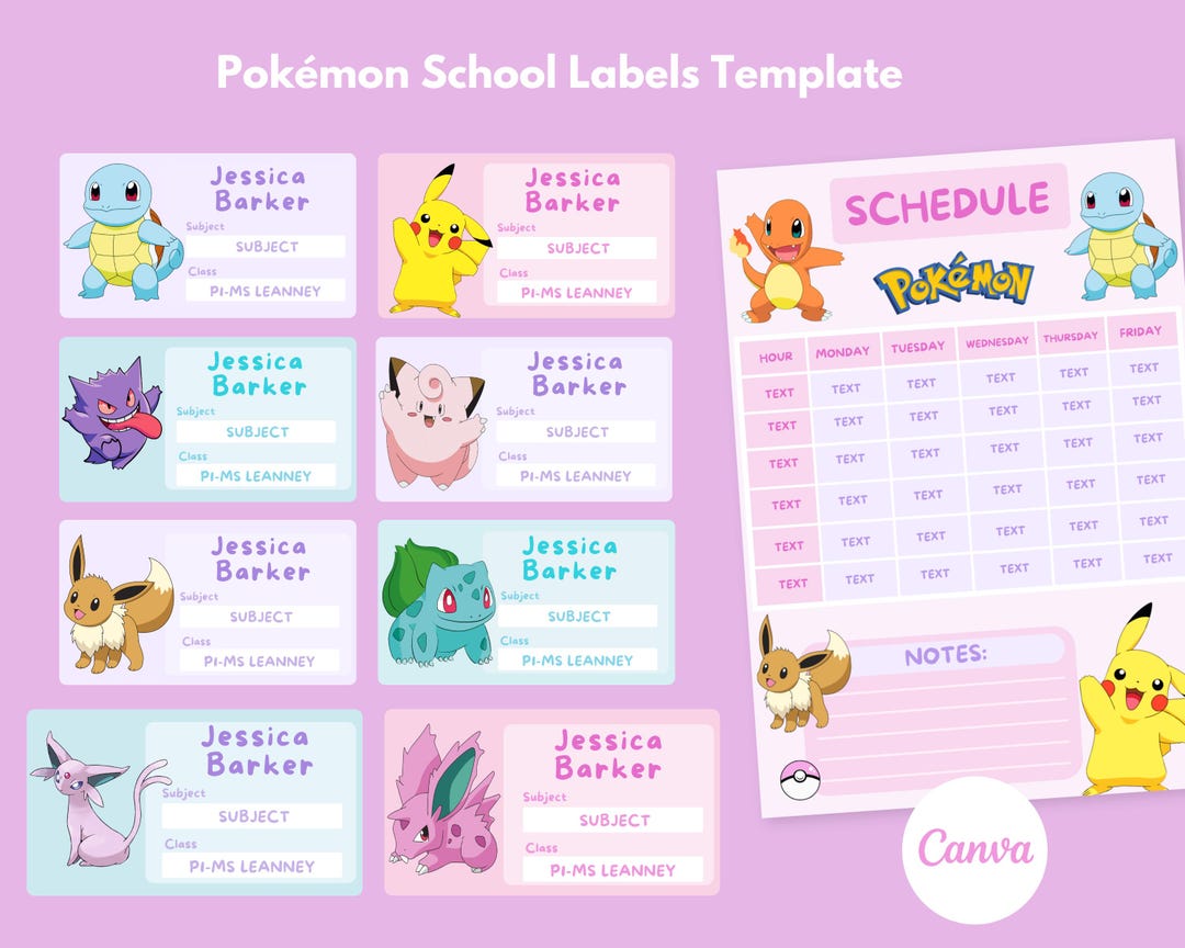 Printable School Name Tags. Pokémon Girl Name Tags. Name Labels for ...