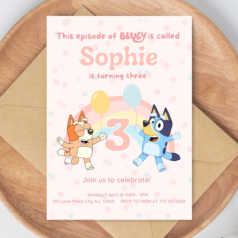 Bluey Invitation - Etsy
