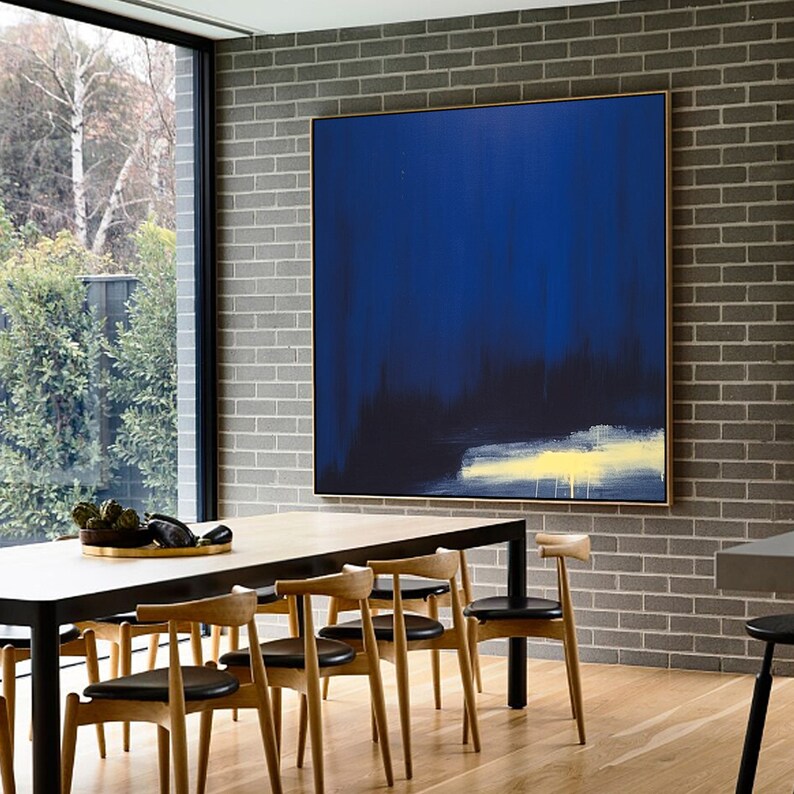 Prussian Blue Wall Art Texture Painting Minimalist Painting Heavy ...