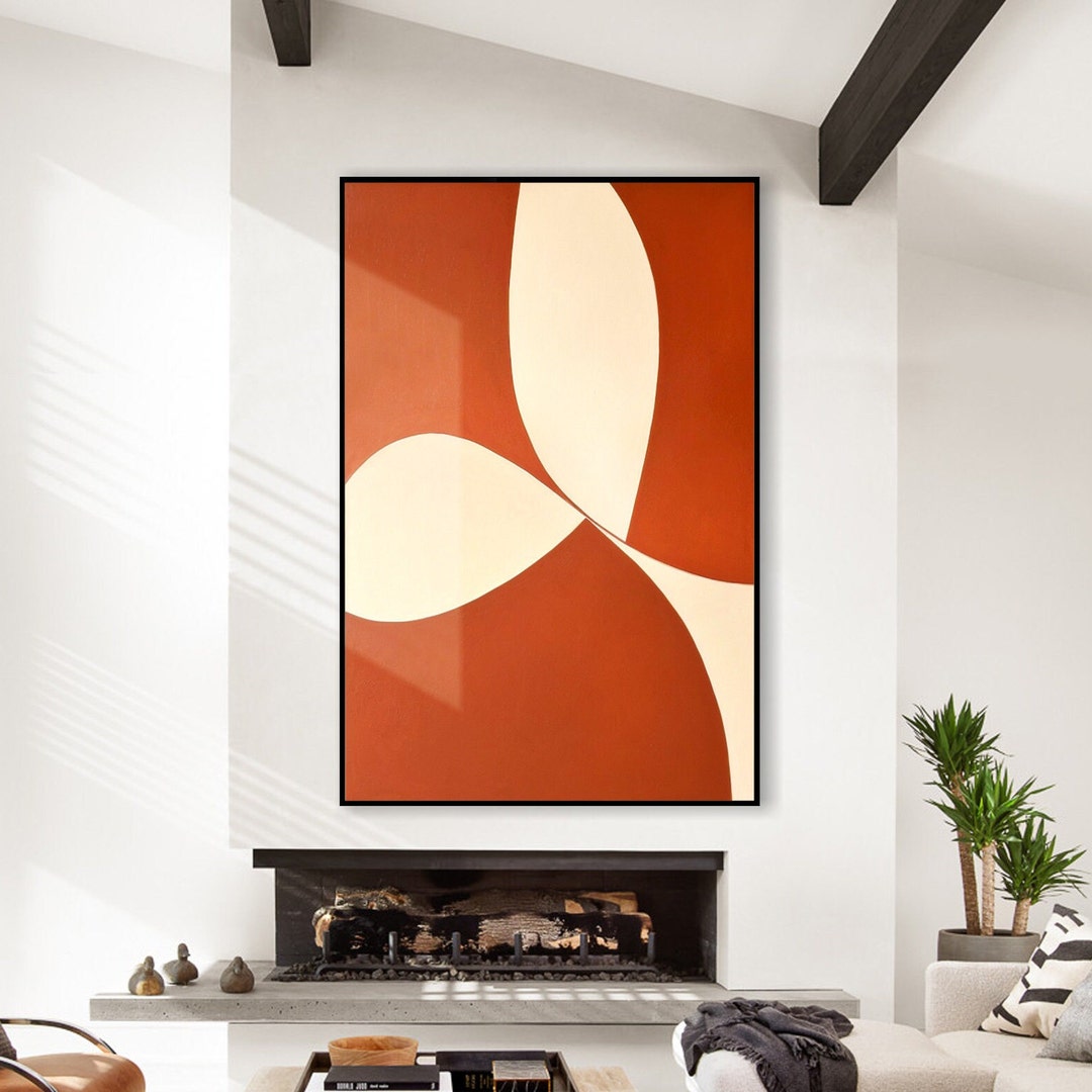 Original Burnt Orange Wall Art Texture Painting Minimalist Painting ...