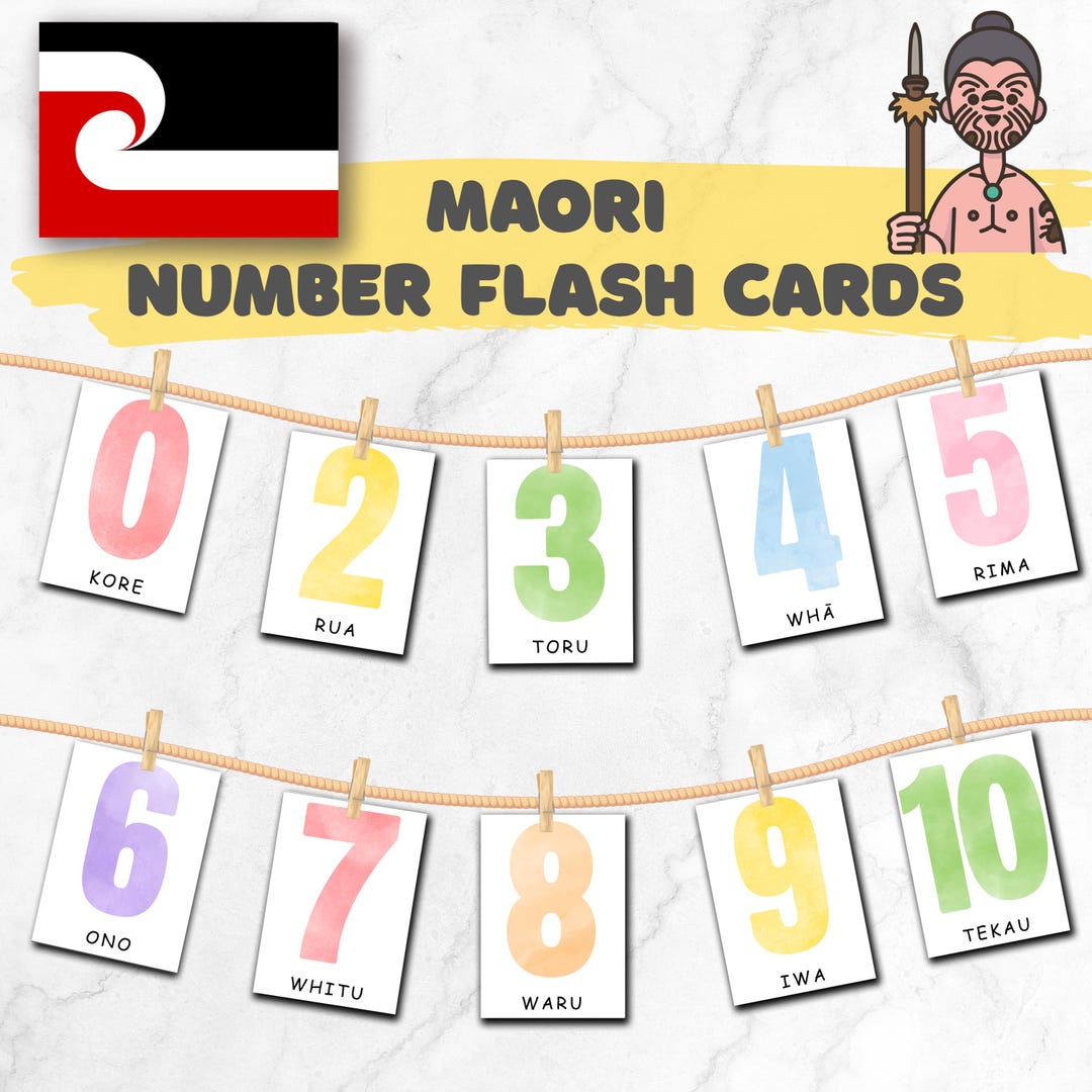 Māori Number Flash Cards 0–20 | Printable Counting | Montessori 3 Part ...