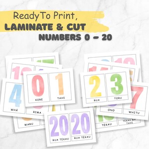 Māori Number Flash Cards 0–20 | Printable Counting | Montessori 3 Part ...