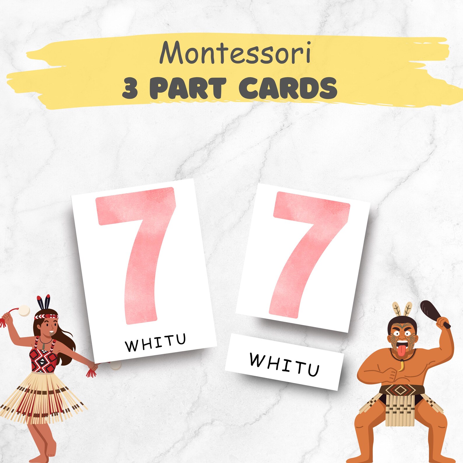 Māori Number Flash Cards 0–20 | Printable Counting | Montessori 3 Part ...