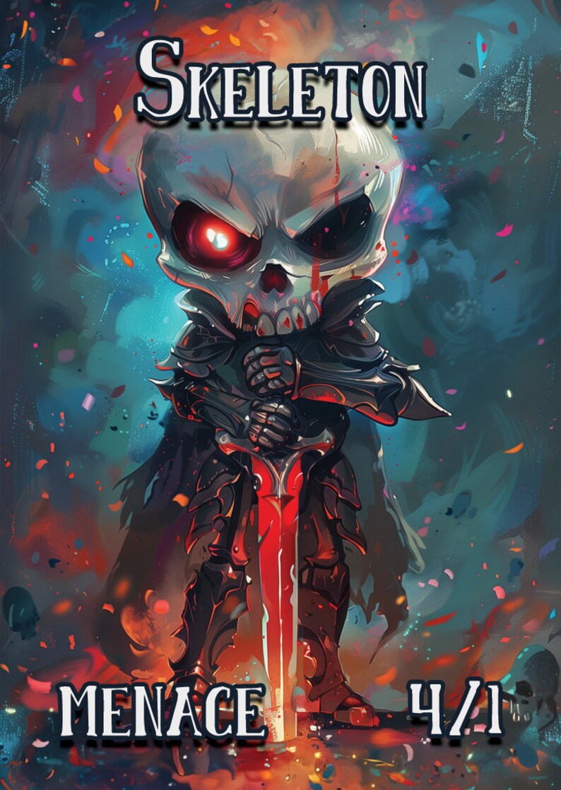 Skeleton Token, Magic the Gathering Full Frame Card - Etsy