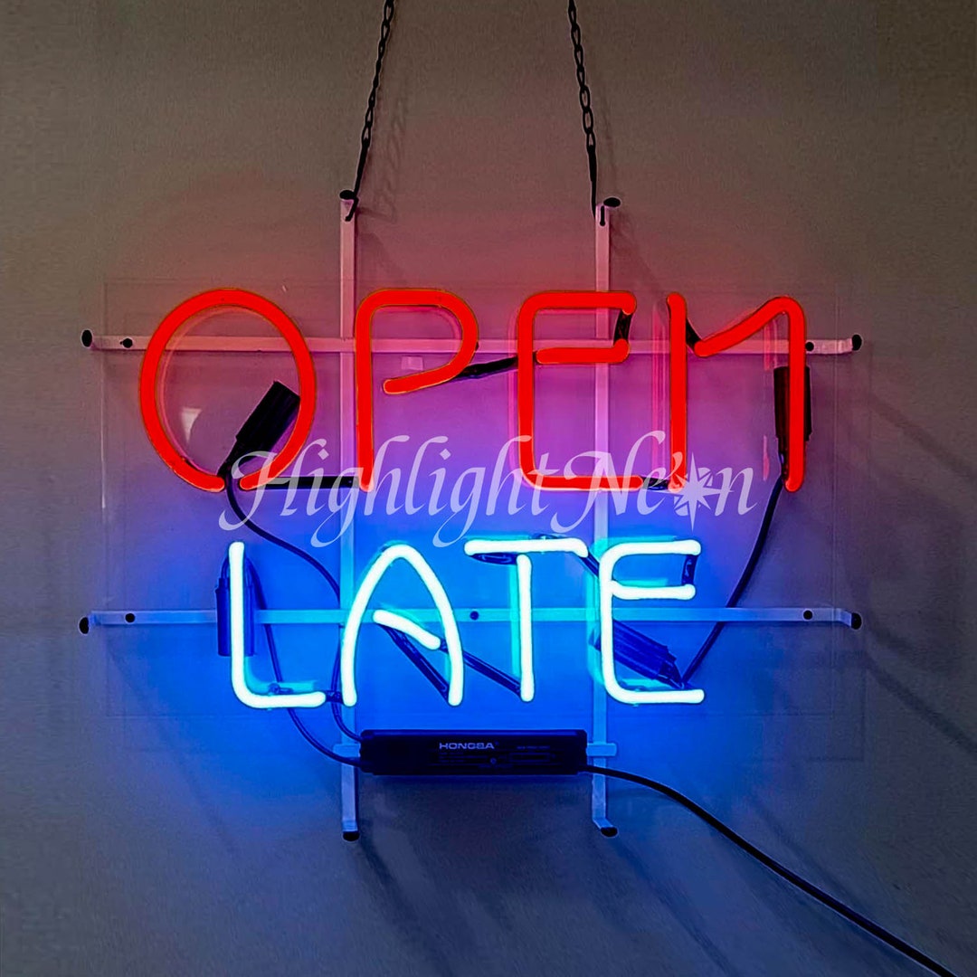 Open Late Neon Business Open Signs Bar Pub Store Decor Wall Hanging ...